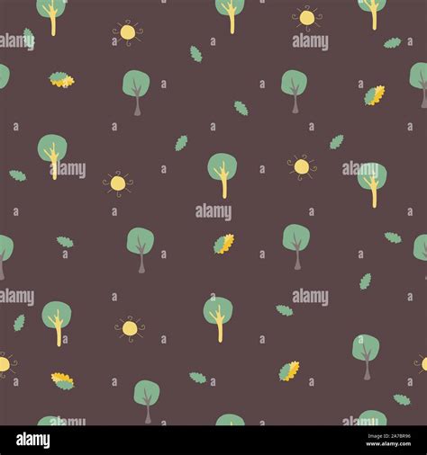 Seamless Tree Pattern Vector Illustration Stock Vector Image Art Alamy