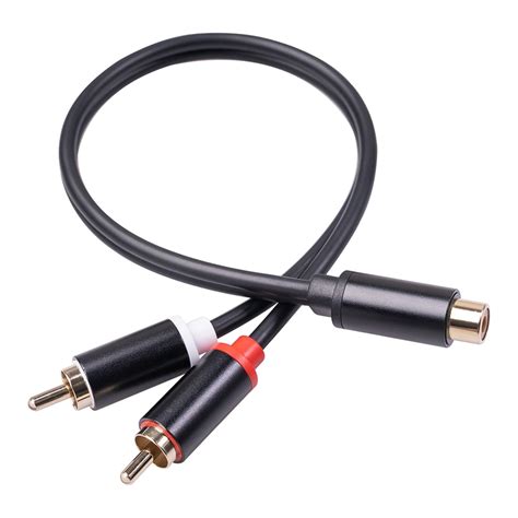 Amazon.com: 2 RCA Male to 1 RCA Female Stereo Y Adapter Subwoofer Cable ...