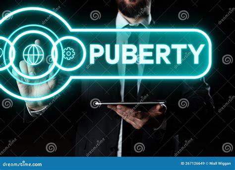 Conceptual Display Puberty Word Written On The Period Of Becoming