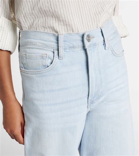 Le Palazzo Cropped Wide Leg Jeans In Blue Frame Mytheresa
