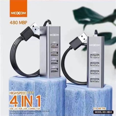 Moxom Mx Hb04 4 In 1 High Speed Usb 20 Hub Usb Connector Shopee Malaysia