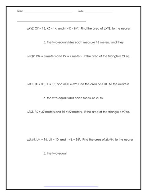 Trig Triangle Area Pdf