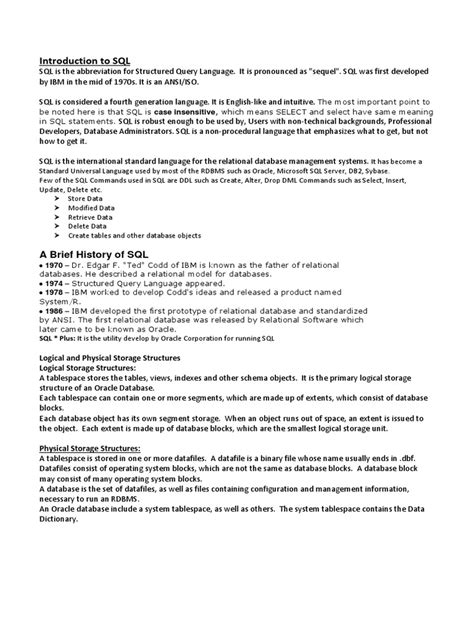 introduction to sql pdf sql relational database