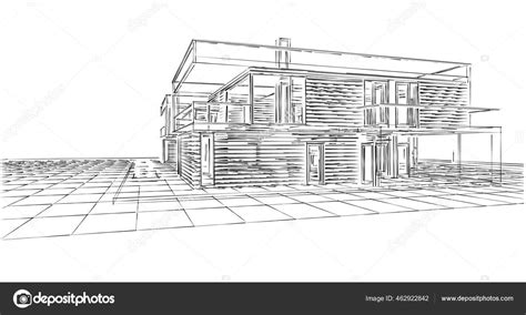 Architecture House Concept Rendering Stock Illustration By ©sadesign