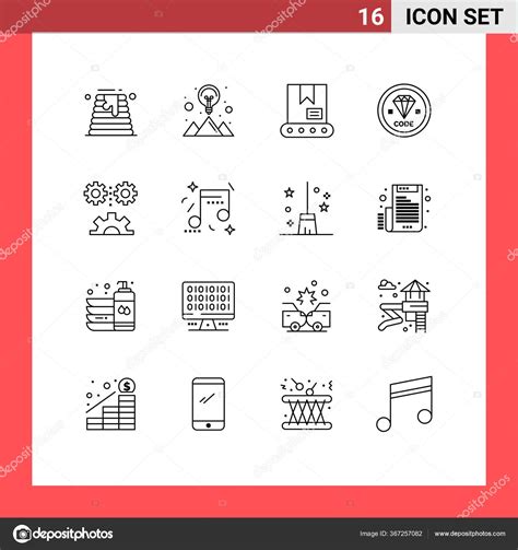 Group Outlines Signs Symbols Engineering Programming Bulldozer Development Coding Editable Stock