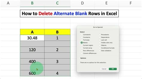 How To Delete Alternate Blank Rows In Excel Youtube
