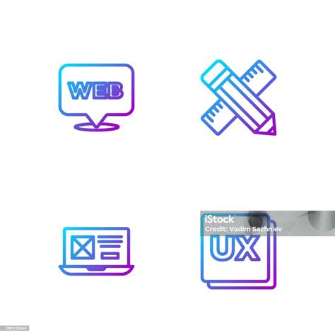 設定行 Ui 或 Ux 設計 Web 和圖形和交叉尺規鉛筆漸變顏色圖示向量向量圖形及更多互聯網圖片 互聯網 使用者體驗 剪裁圖