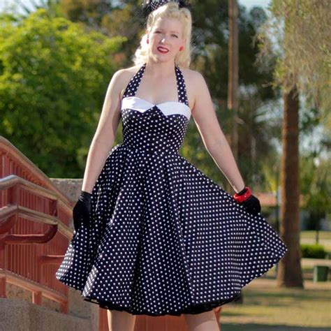 Polka Dot Dresses 20s 30s 40s 50s 60s Retro Dress 50s Fashion