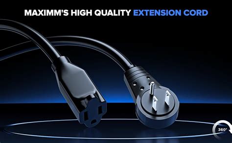 Maximm Cable 6 Feet 360 Rotating Flat Plug Extension Cord Wire 3