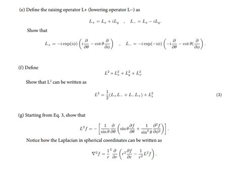 Solved E Define The Raising Operator L Lowering Operator