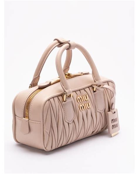 Miu Miu `arcadie` Matelassé Nappa Leather Bag In Pink Lyst