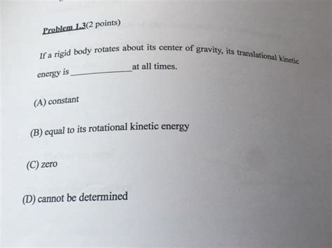 Solved Problem Points If A Rigid Body Rotates About Chegg