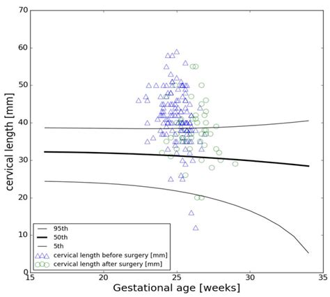 Overview Of Cervical Length Measurements Before And After Surgery On