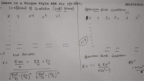 Formula Karlpearson Corelation Spearman Rank Maths2 University
