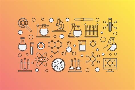 Chemie Laboratorium Vector Concept Illustratie Of Banner Premium Vector