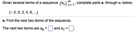 solved given several terms of a sequence {an 1 complete