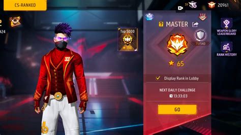 Live Cs Rank Push Top 1 Grandmaster Freefire Vansh Is Live Youtube