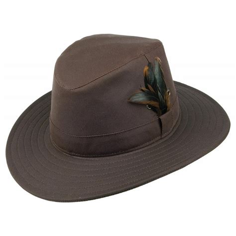 Waxed Cotton Fedora Light Flexible Rain And Sun Protection Ditch Any