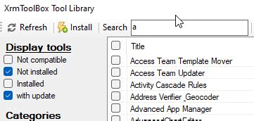 Search Bar Bug Issue 1183 MscrmTools XrmToolBox GitHub