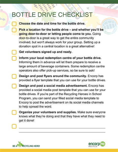 Bottle Drive Checklist En Encorp Atlantic Atlantique
