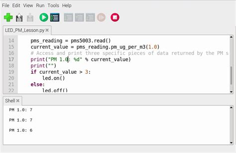 Led And Pm Sensor Exercise — Four Corners Science And Computing Club Lab Notebook