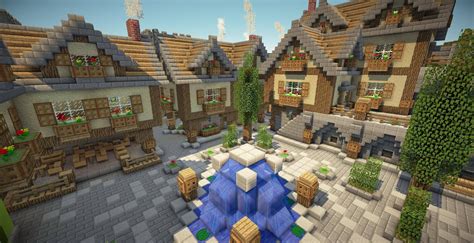Minecraft Medieval Town Square