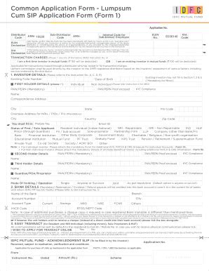 Fillable Online Common Application Form Lumpsum Fax Email Print