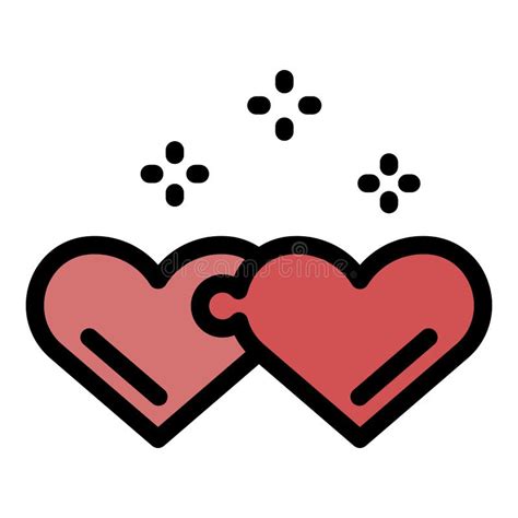 Vector De Contorno De Color De Icono De Afecto De Pareja Ilustración