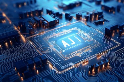 Premium AI Image Artificial Intelligence Microchip Background Created