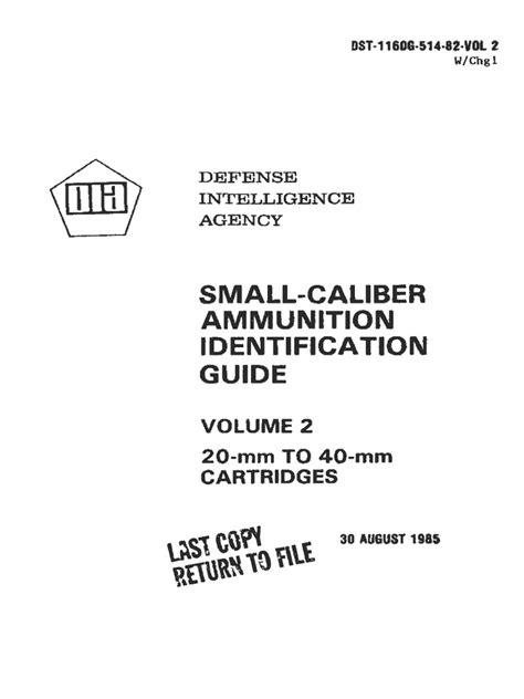 Small Caliber Ammunition Identification Guide 20 To 40 Mm Pdf