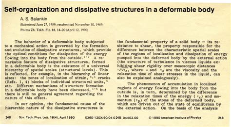 Pdf Self Organization And Dissipative Structures