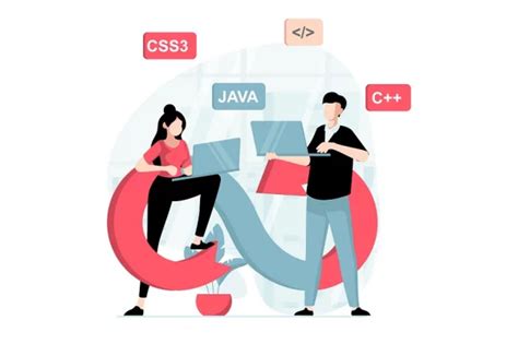 Devops Concept Woman And Man Coders Team Engineering And Creating