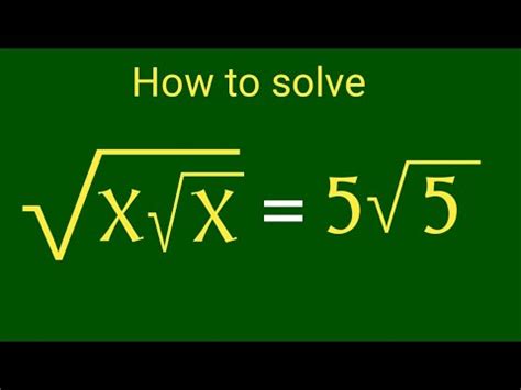 A NICE SOLUTION TO THIS ALGEBRAIC EQUATION Xx 55 X YouTube