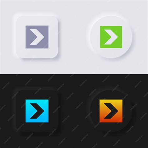 Premium Vector Arrow Icon Set Multicolor Neumorphism Button Soft Ui