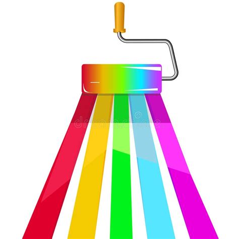 Spazzola Del Rullo Di Pittura Dell Arcobaleno Illustrazione Vettoriale