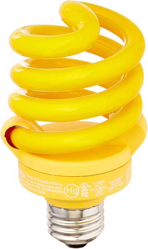 TCP CFL 75W Equivalent Full SpringLamp Yellow Spiral Light Bulb Bug Light Amazon Ca