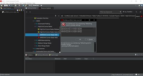 CODECOMPOSER Issue With CCS High End Corner Radar AWR2944 Project Import Sensors Forum