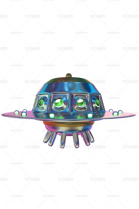 蓝粉色金属元宇宙金属风ufo飞船创意元素 卡通模型 广告场景模型库 Cinema 4dc4d模型下载 Cg模型网