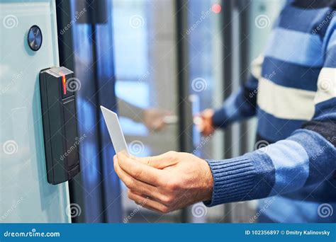 Using Electronic Card Key For Access Stock Image Image Of Enter Crime 102356897