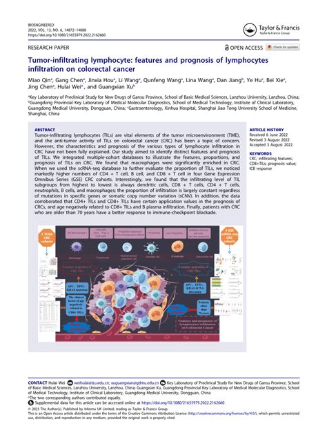 Pdf Tumor Infiltrating Lymphocyte Features And Prognosis Of Lymphocytes Infiltration On