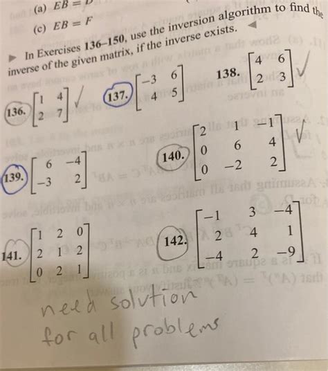 Solved In Exercises 136 150 Use The Inversion Algorithm To