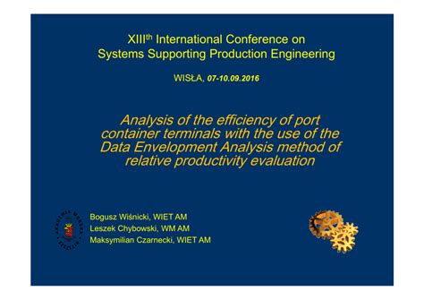 Pdf Analysis Of The Efficiency Of Port Container Terminals With The