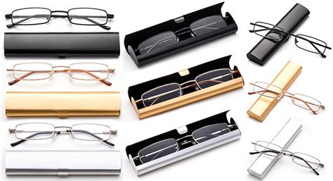 Compact Reading Glasses In Slim Aluminium Case Tube Readers Portable