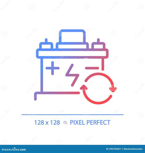 2d Thin Linear Gradient Car Battery Icon Stock Vector Illustration Of
