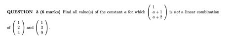 Solved Question 3 6 Marks Find All Value S Of The