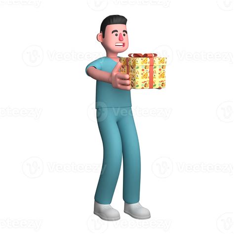 3d Male Nurse Character In Action A Male Nurse Is Seen Standing While