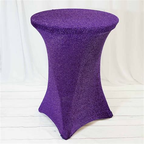 Metallic Shiny Glittered Spandex Cocktail Table Cover Ehomemart