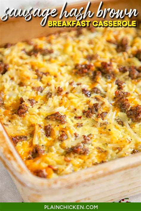 Sausage Hash Brown Breakfast Casserole Plain Chicken