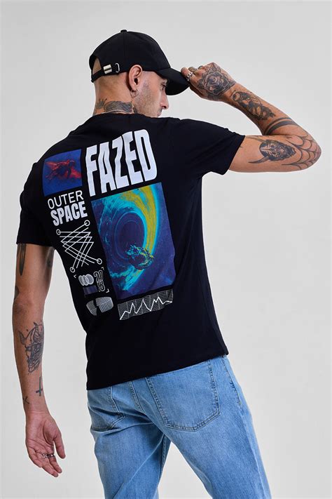 Buy Mens Fazed Black Graphic Print Slim Fit T Shirt Online Snitch
