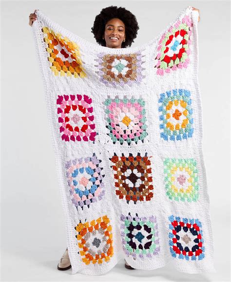 Patchwork Pop Granny Blanket Premier Yarns